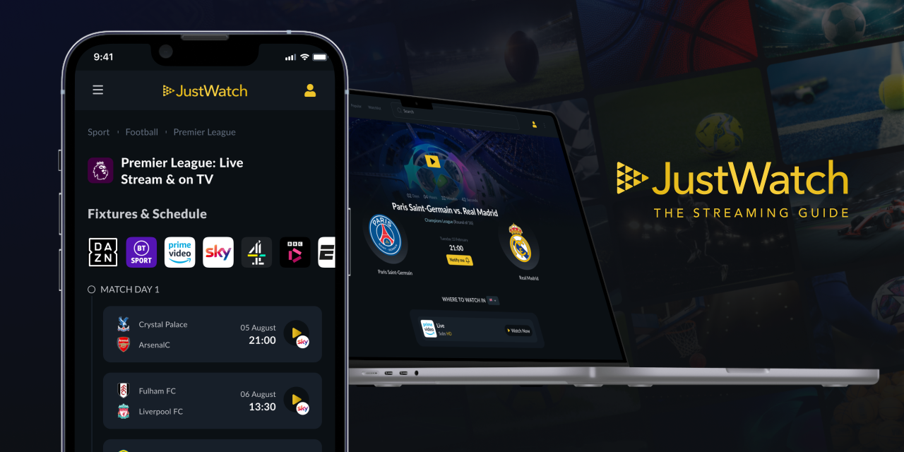 JustWatch launches streaming guide for sports | That's All Sport JustWatch launches streaming guide for sports | That's All Sport